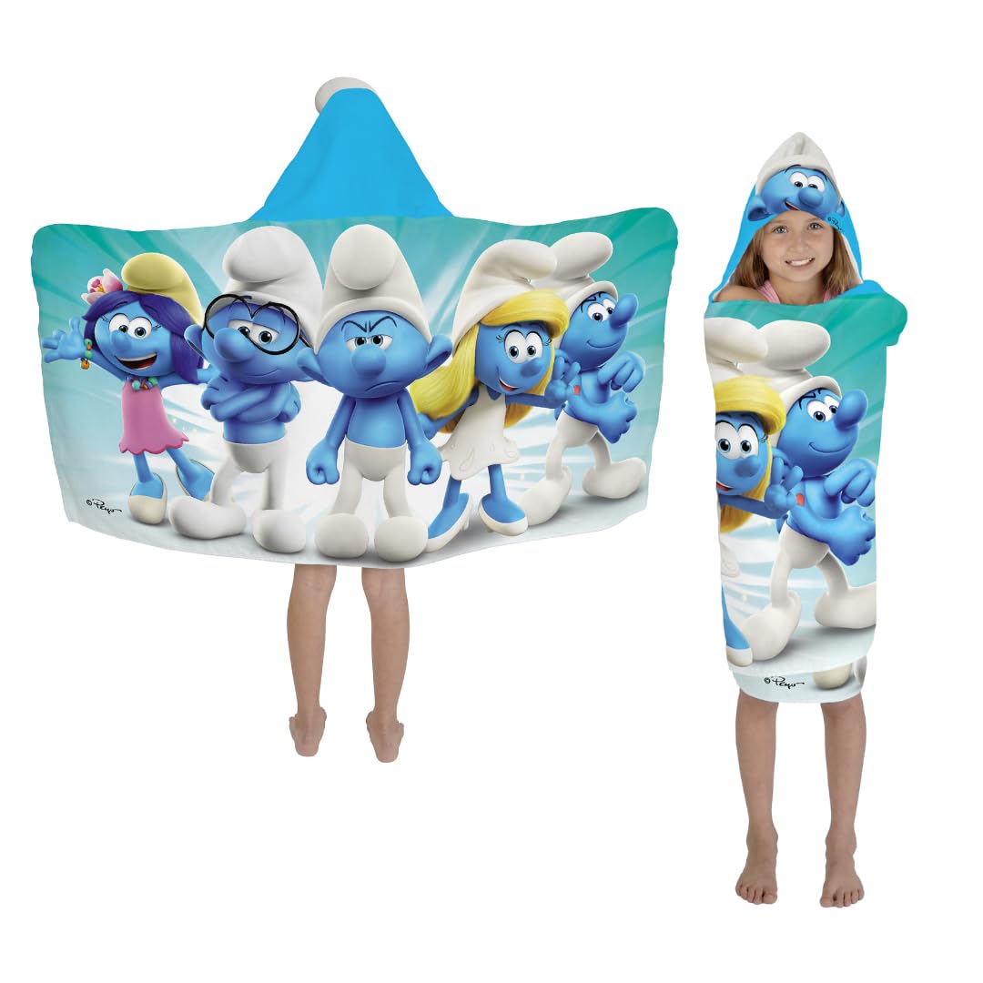 Franco The Smurfs Kids Super Soft Bath Pool Beach Soft | Desertcart ...