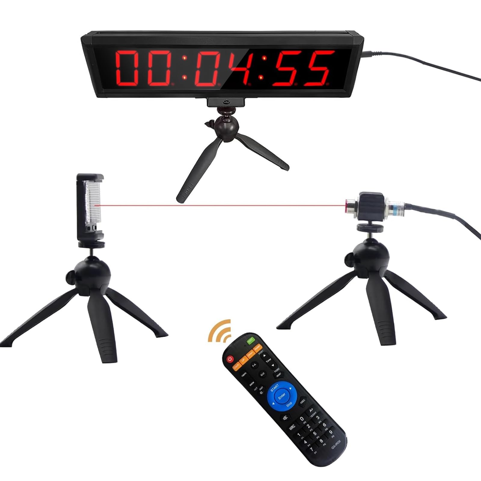 Indoor Wired Laser Timer for Training,LED Stopwatch Race Clock,Racing ...