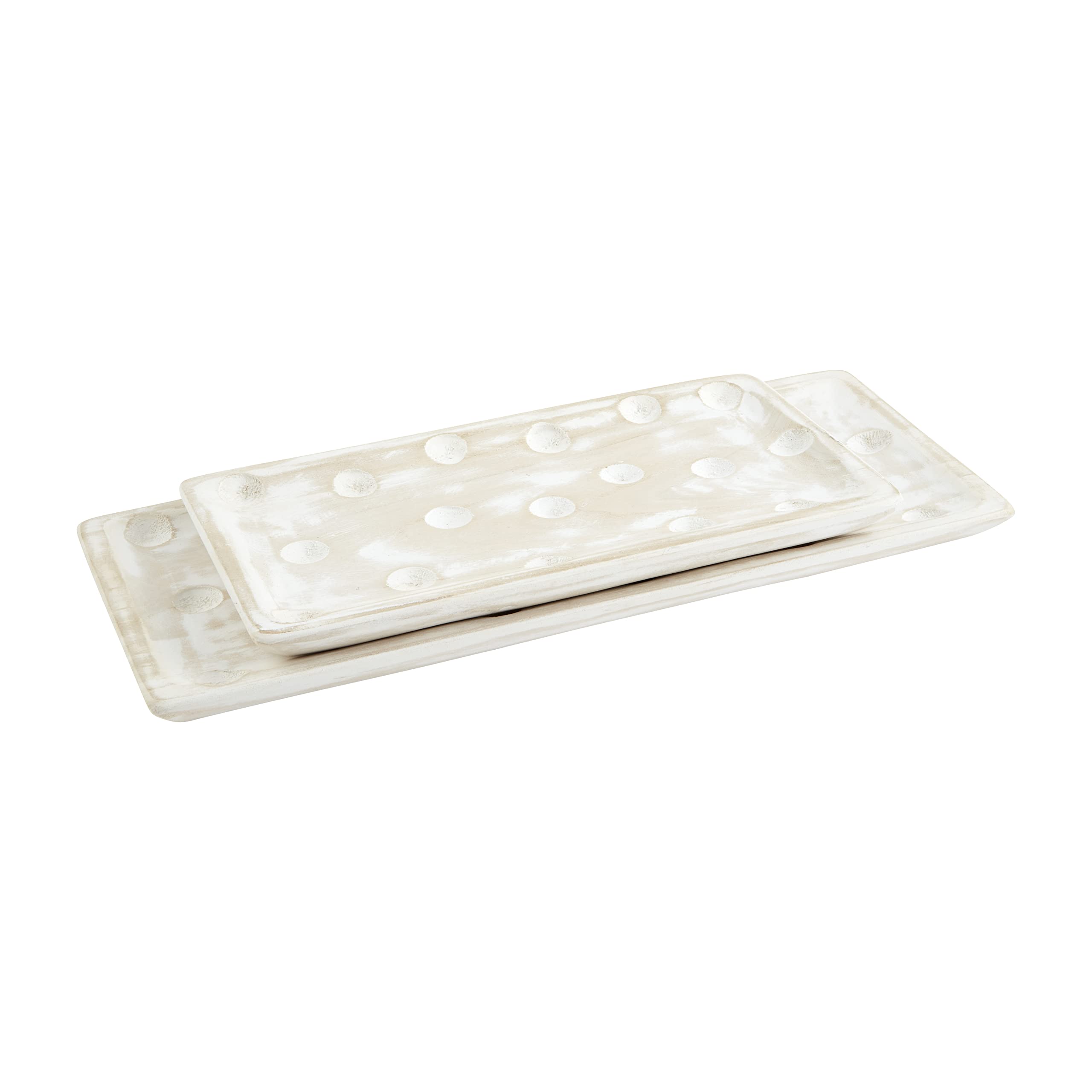 Amazon.com: Mud Pie Dotted Paulownia Trays, small 8 1/2" x 16 1/4 ...