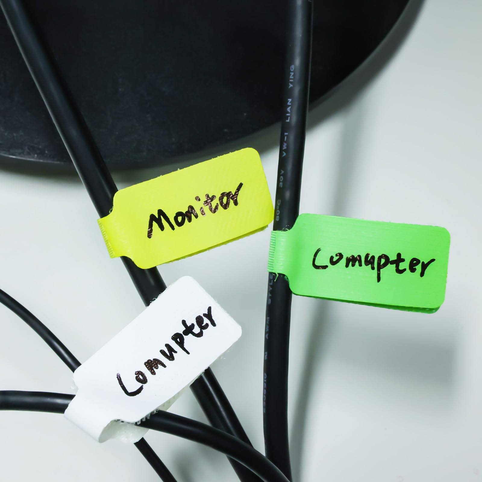 Snapklik.com : 40 PCS Cable Labels, Cable Ties, Cable Write-on Label ...