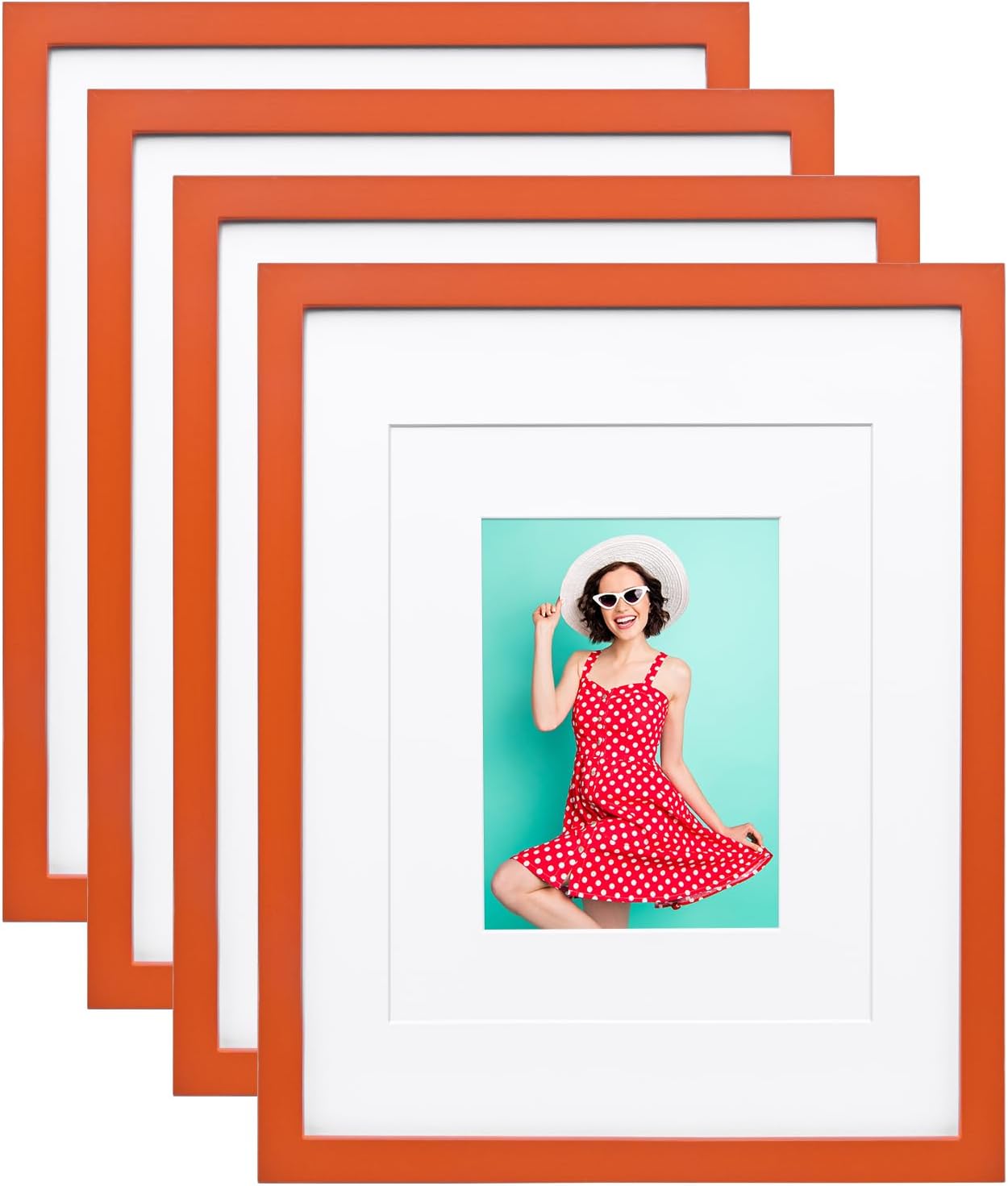 Amazon.com - KINLINK 11x14 Picture Frames Orange, Wood Frames with ...