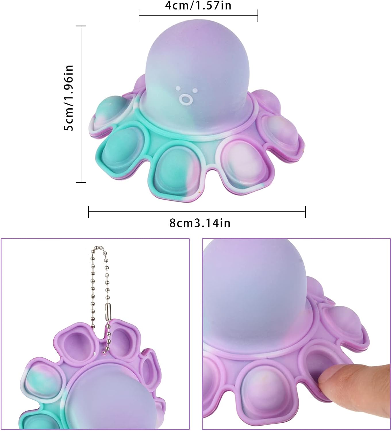 FRIUSATE 2 Pcs Double-Sided Bubble Fidget Toys, Simple Dimple Toys ...