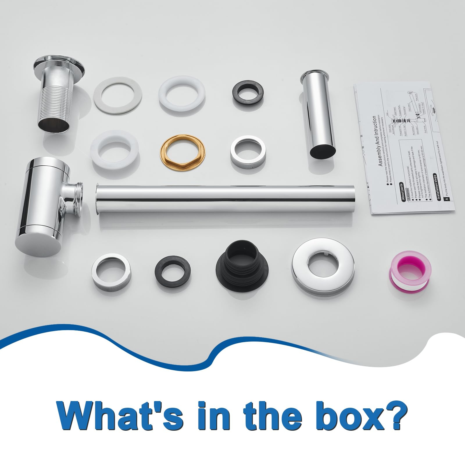 Snapklik.com : Bathroom Sink P-Trap Complete Set, Adjustable 1-1/4 ...