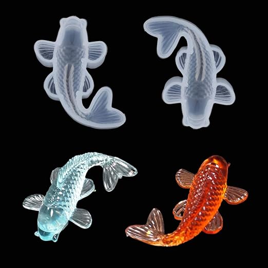 Amazon.com: ResinPro 2Pcs Koi Fish Silicone Resin Molds, Japanese Carp ...