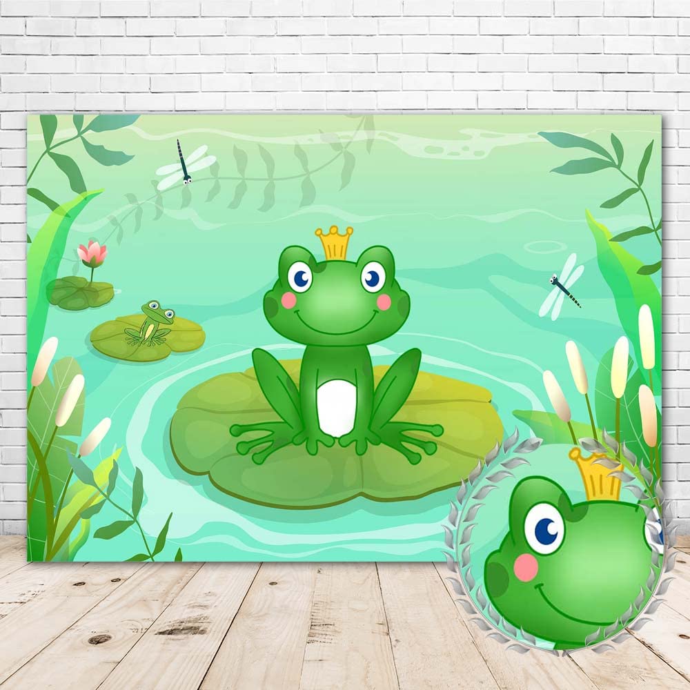 Frog Baby Shower Backdrop 7x5 Vinyl Frog Backdrop For Kids | Desertcart ...