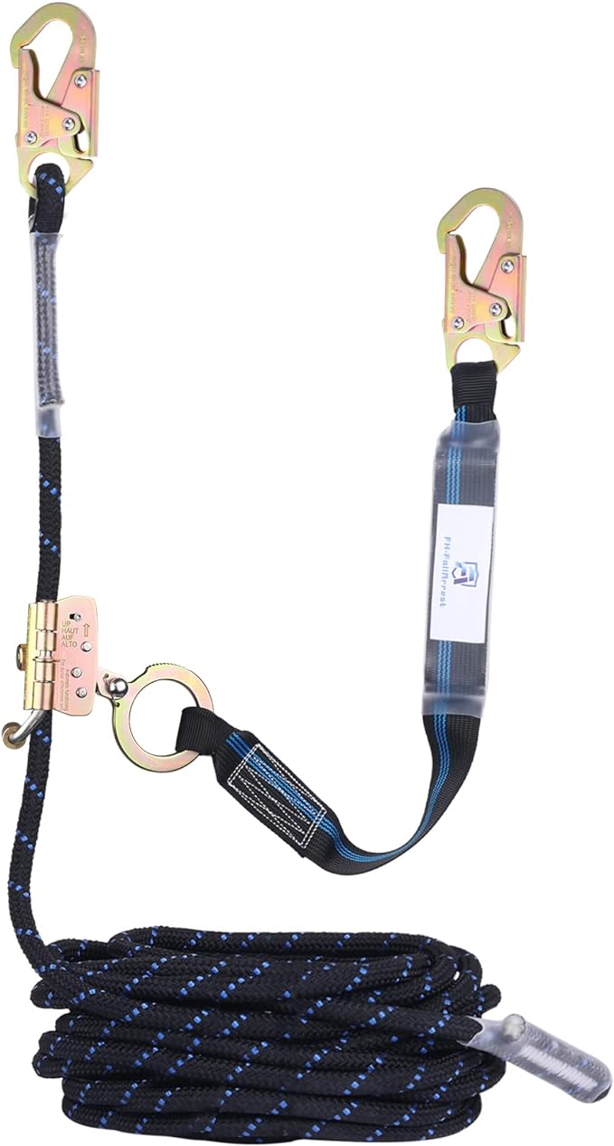 FHFallArrest 50FT Vertical Lifeline Assembly with Alloy Steel Anti ...