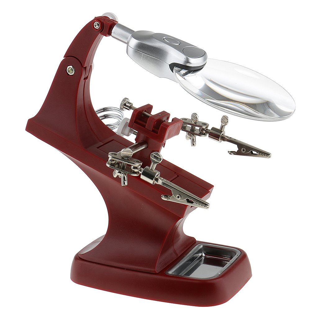 Segolike LED Helping Hands Magnifier Station - 3X 4.5X USB Lighted ...