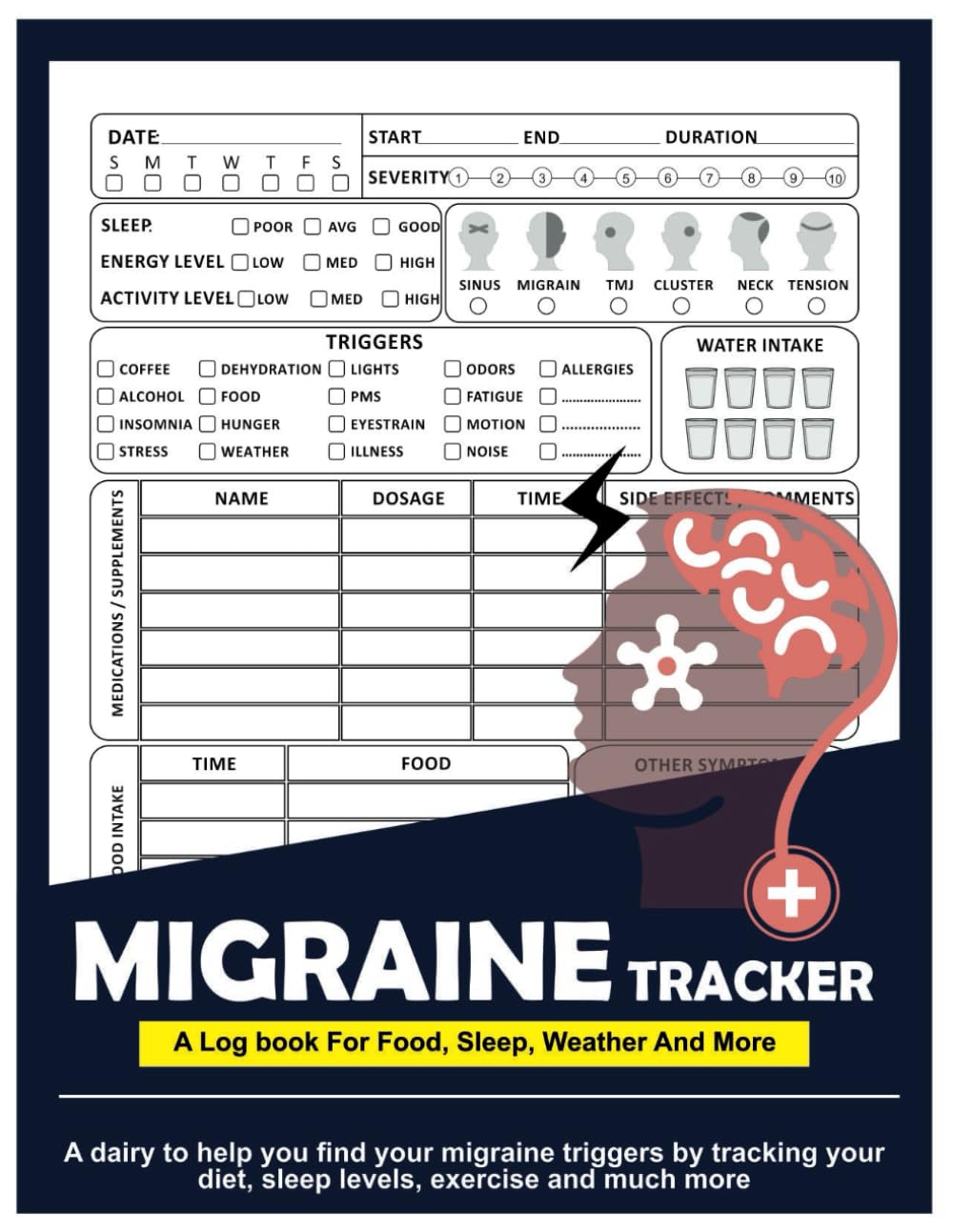 Migraine Tracker Journal: A Daily Headache Diary to Identify Triggers ...