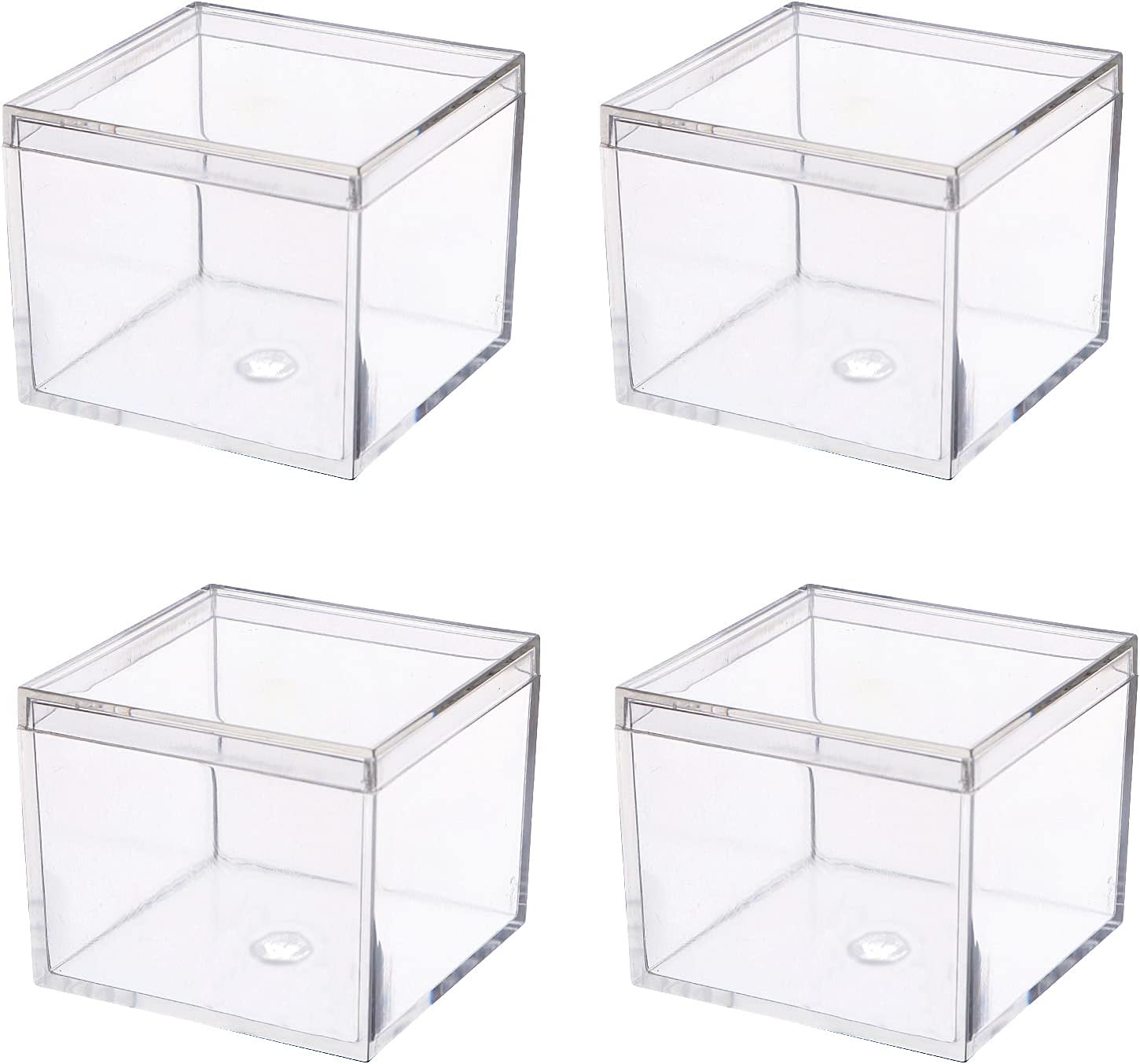 Amazon.com: dedoot Small Acrylic Box with Lid 2.2x2.2x1.3 Inch, 4 Pack ...