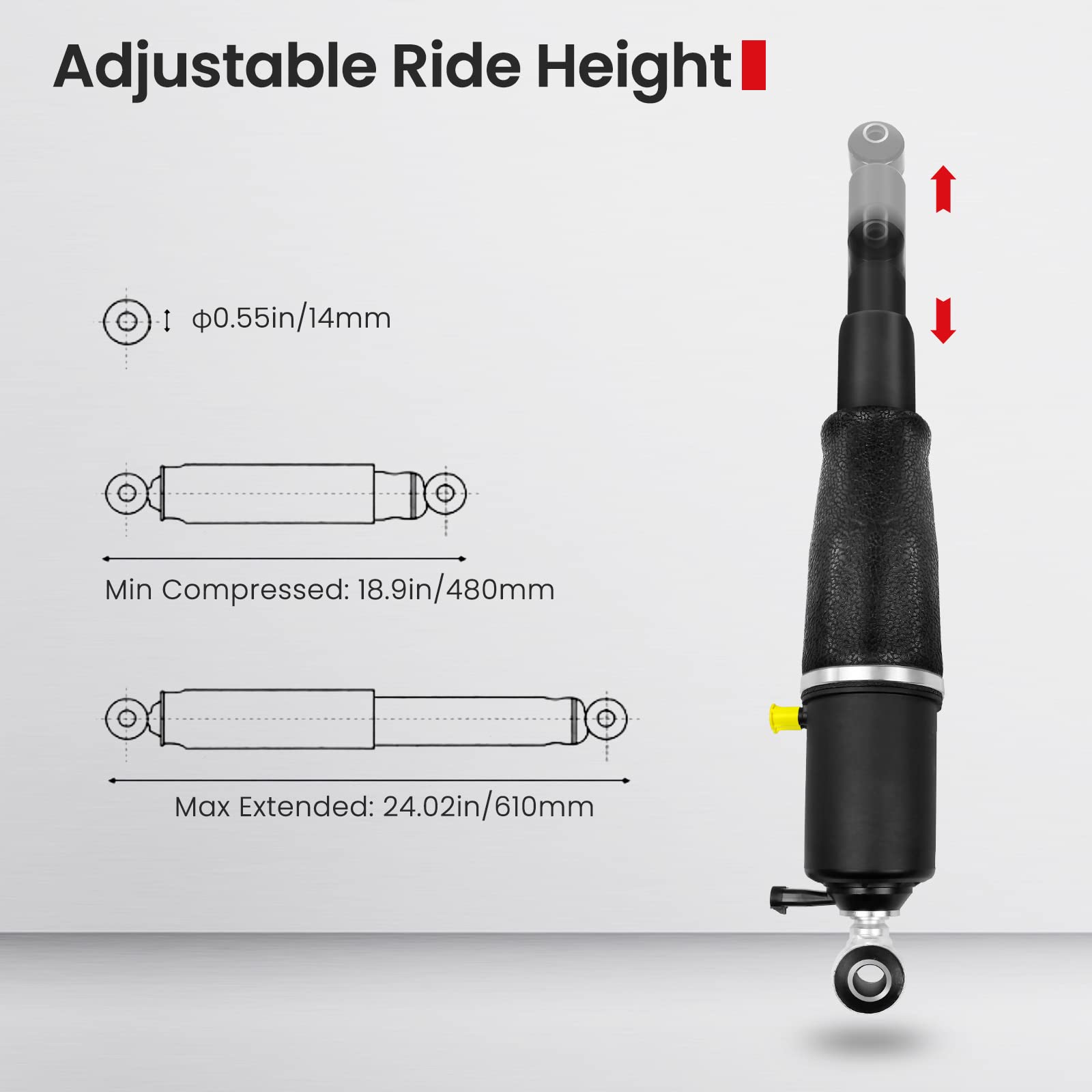 VIGOR 2Pcs Rear Air Strut Absorber Compatible with GMC Yukon 1500 ...