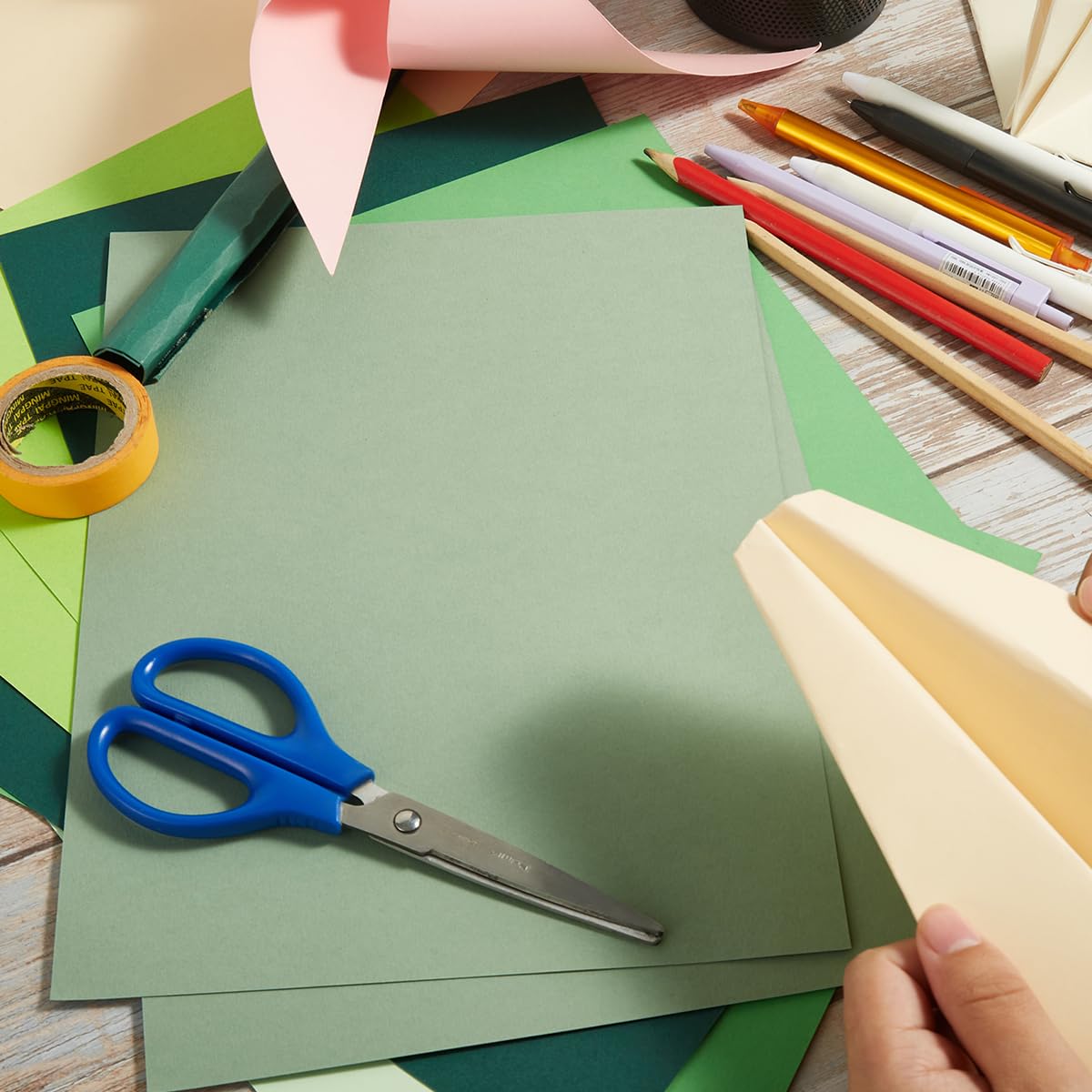 Snapklik.com : 30 Sheets 85x11 Green Tones Cardstock Paper 250GSM Thick ...