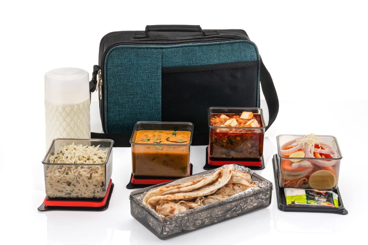 Buy cosmic lb Lunch Box with Fabric Bag 1 Bottle 4 Small Square 1 ...