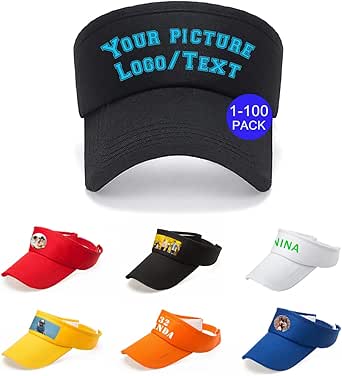 Custom Personalized Visor Hat for Men Women Customized Sun Protection ...