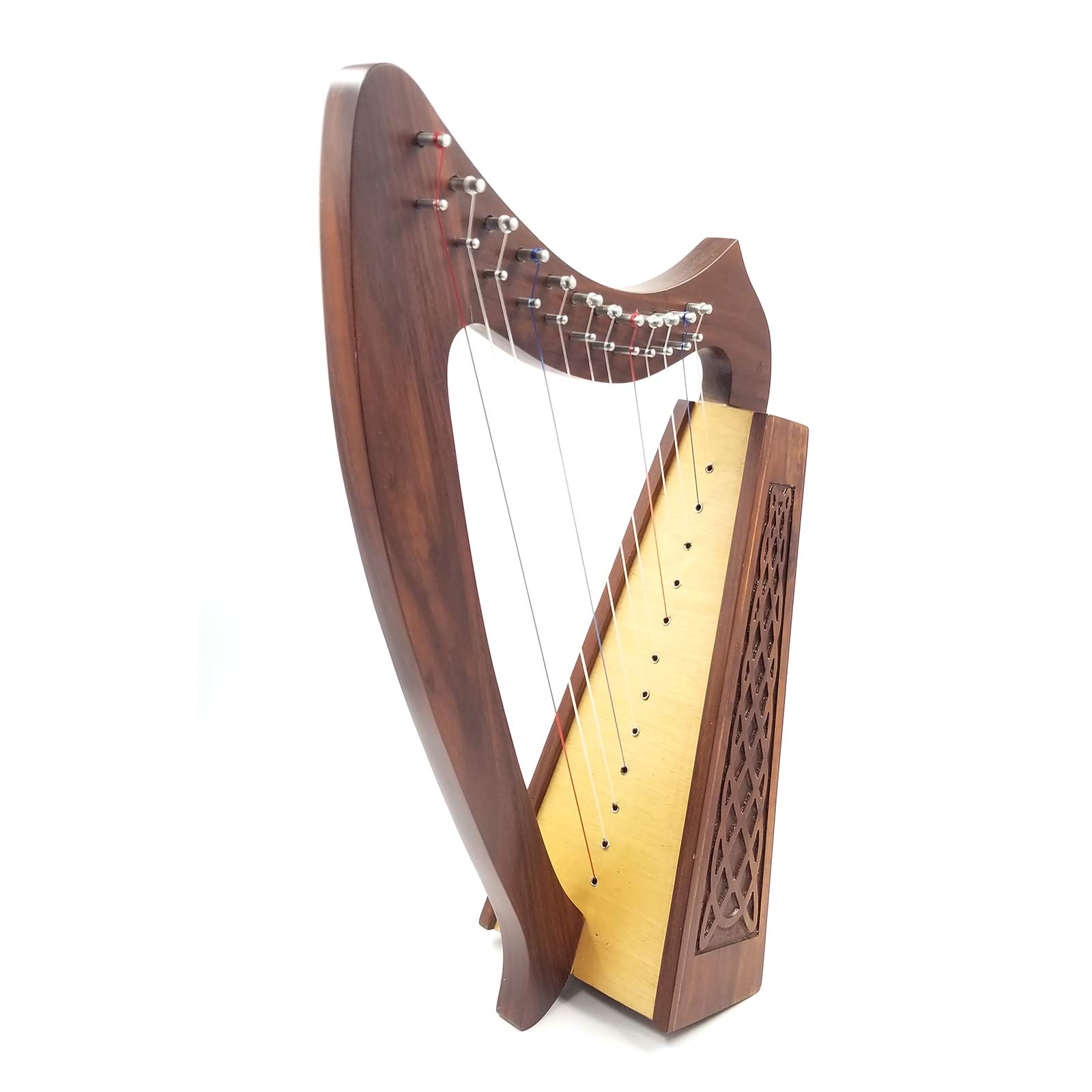 12 Strings Harp Irish Celtic Highland Solid Rosewood Naturl shape Nylon ...