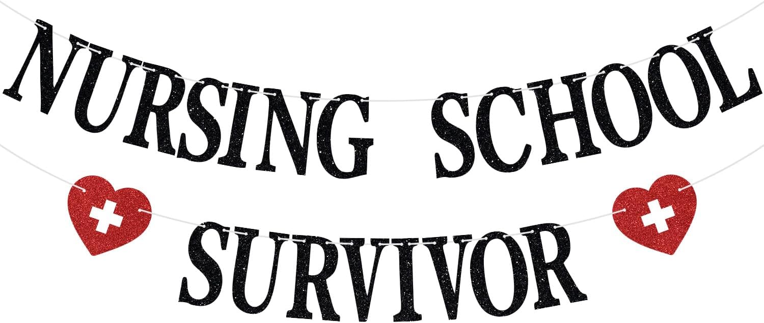 Amazon.com: Nursing School Survivor Banner, Nursing School Grad ...