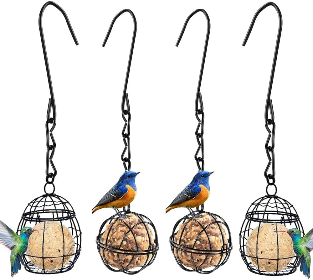 4pcs Fat Ball Feeders,Hanging Bird Feeder,Easy Clean Bird Seed Feeder ...