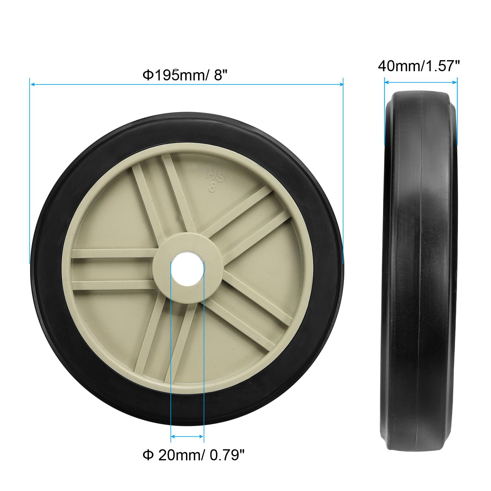 PATIKIL 8″ Air Compressor Wheel, Universal Air Compressor Wheel ...