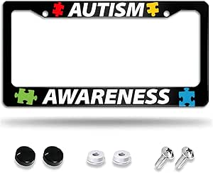 Amazon.com: Meikosks License Plate Frame Autism Awareness License Plate ...
