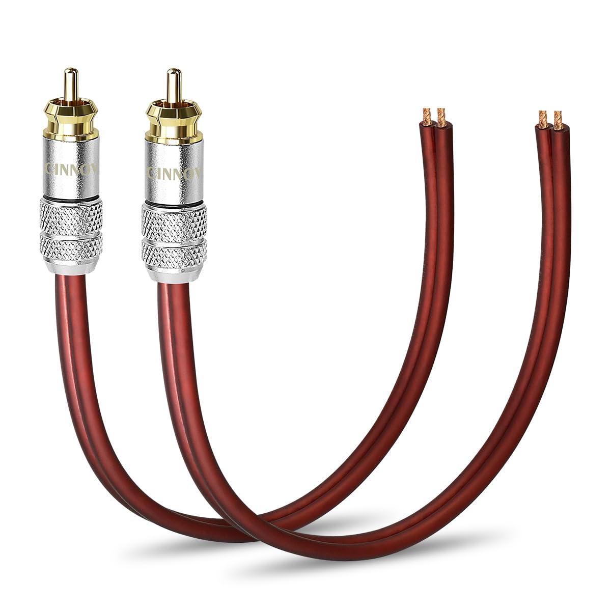 UCINNOVATE 2 Pack RCA to Speaker Wire Connector, 1FT 14AWG Oxygen-Free ...