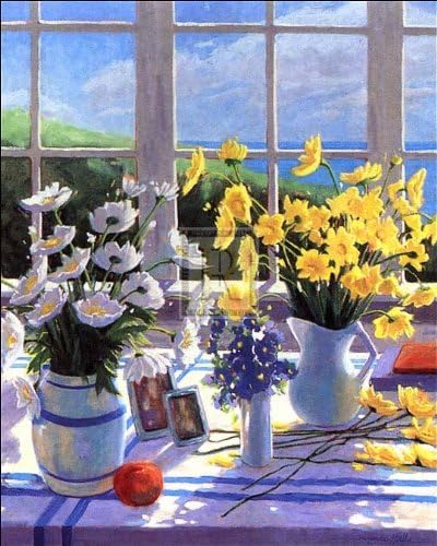 Amazon.com: Suzanne Hoefler - Yellow Daisies Art Print: Posters & Prints