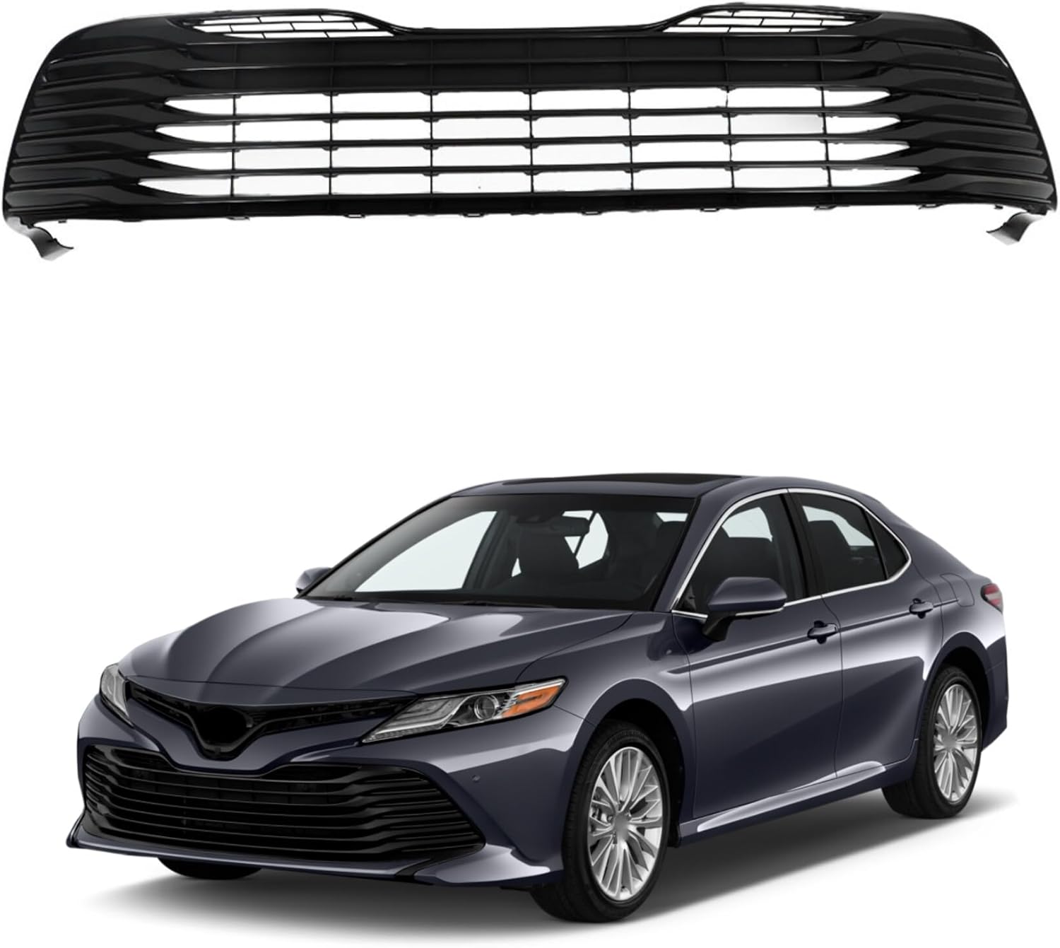 Amazon.com: Silscvtt Front Bumper Hood Grille Lower Gloss Dark Gray ...