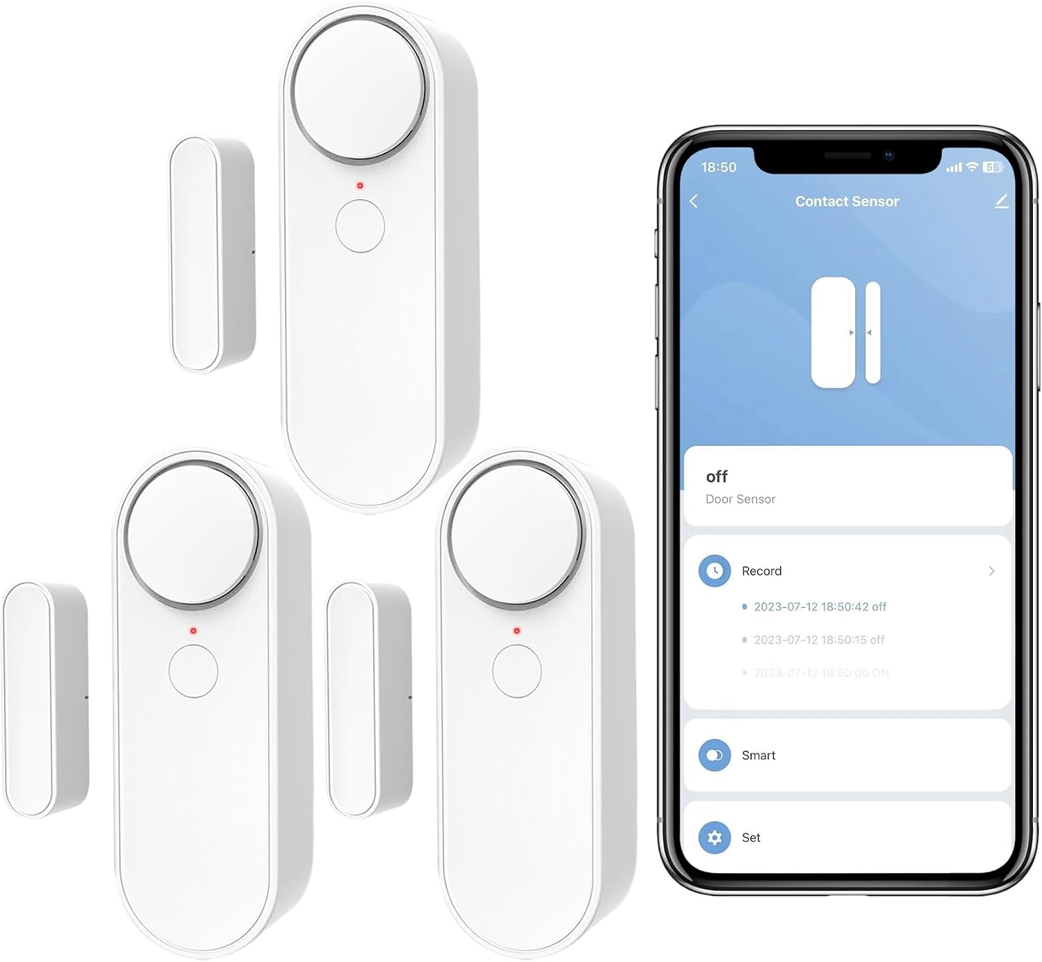 Amazon.com : ChunHee WiFi Door Sensor, Door Sensor Alarms Detector Real ...