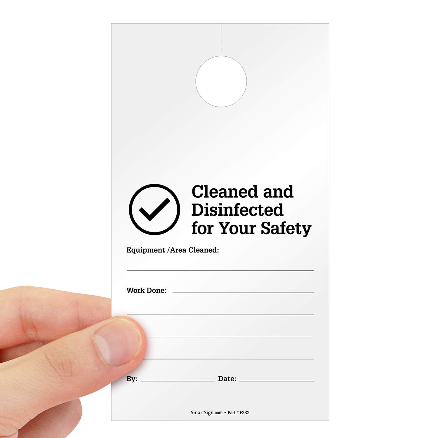 SmartSign “Cleaned and Disinfected for Your Safety” Hang Tag | Pack of ...
