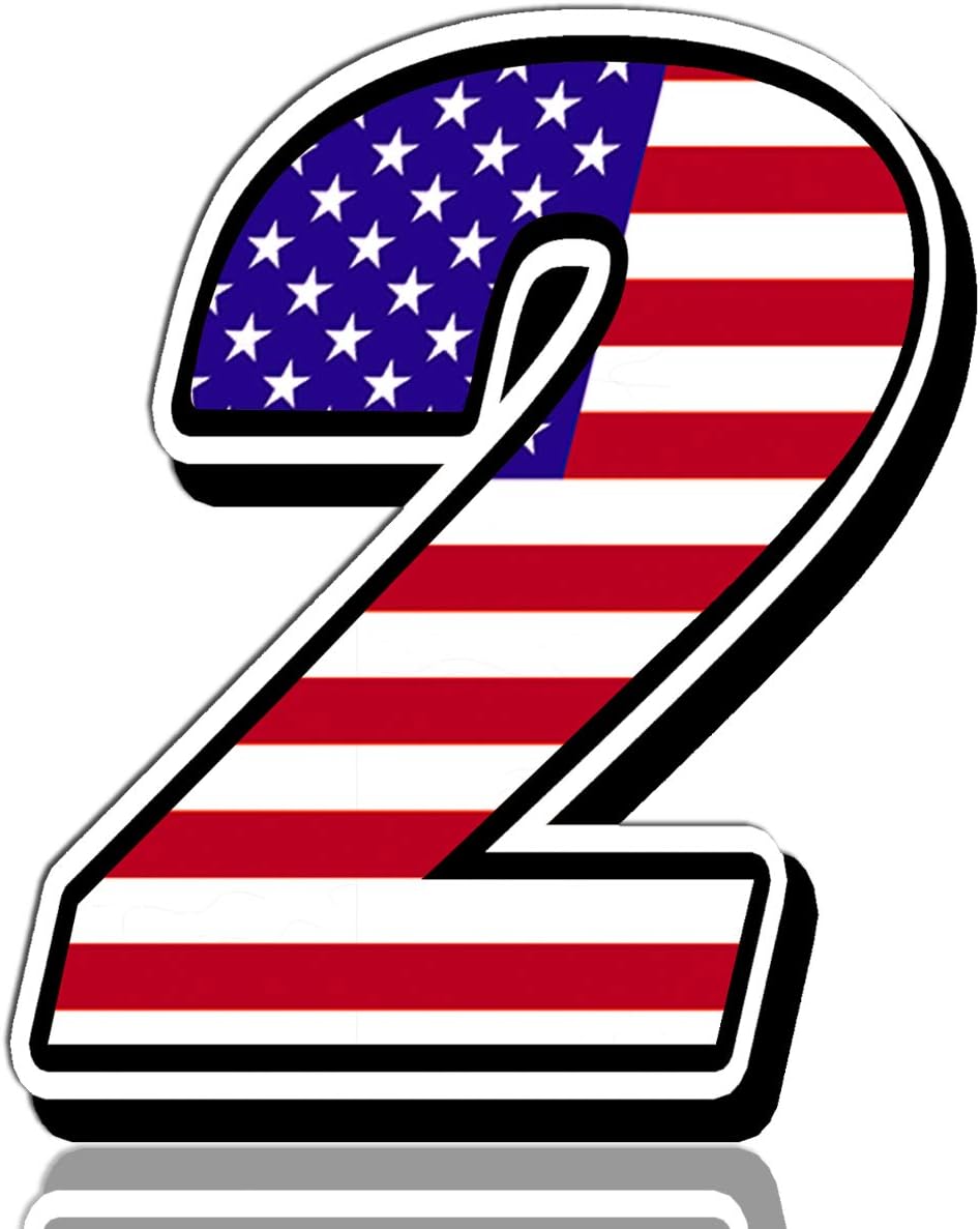Amazon.com - Racing Rally Number 2 Sticker Decal USA Flag N 302