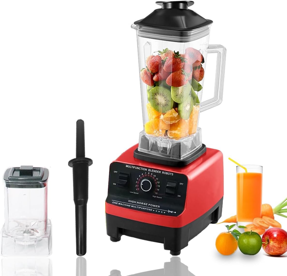 Amazon.com: TKRADISH 2 In 1 Food Blender for Kitchen, 1500 Watt ...