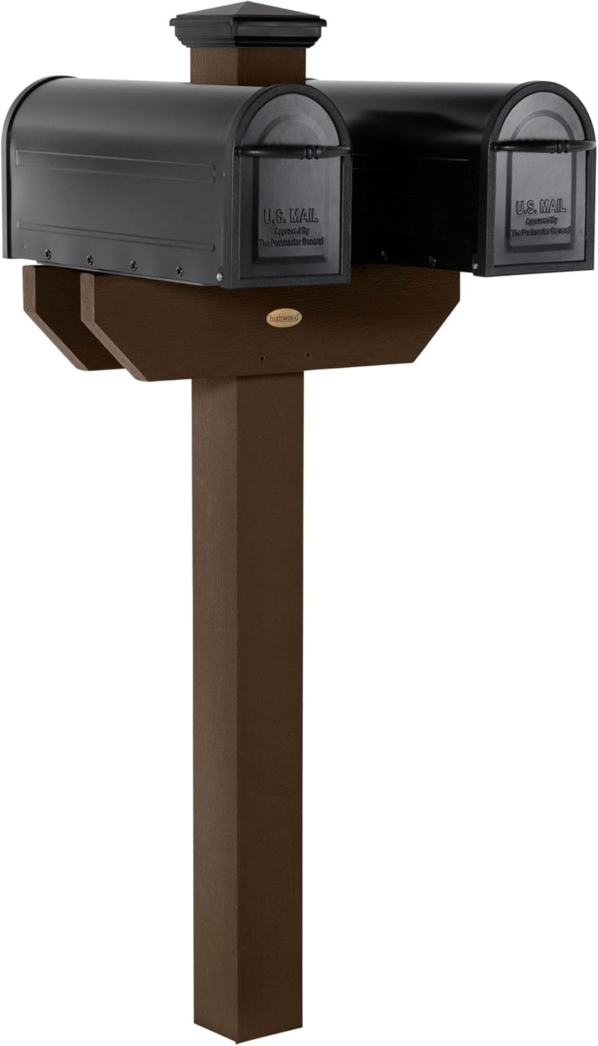 Amazon.com: Hazelton Side-by-Side Mailbox Post, Weathered Acorn : Patio ...