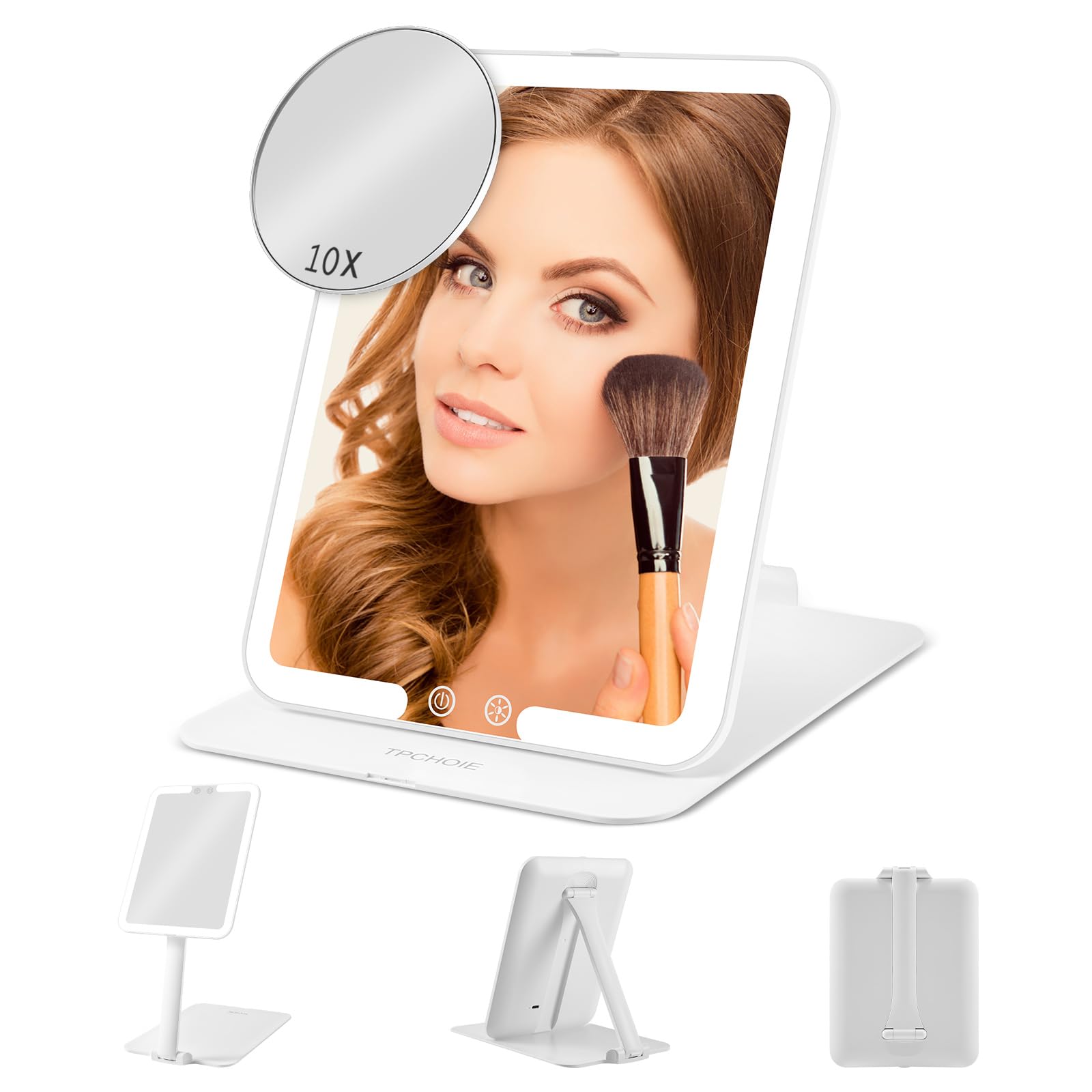 Amazon.com: TPCHOIE Lighted Travel Mirror Tall with Removable 10X ...