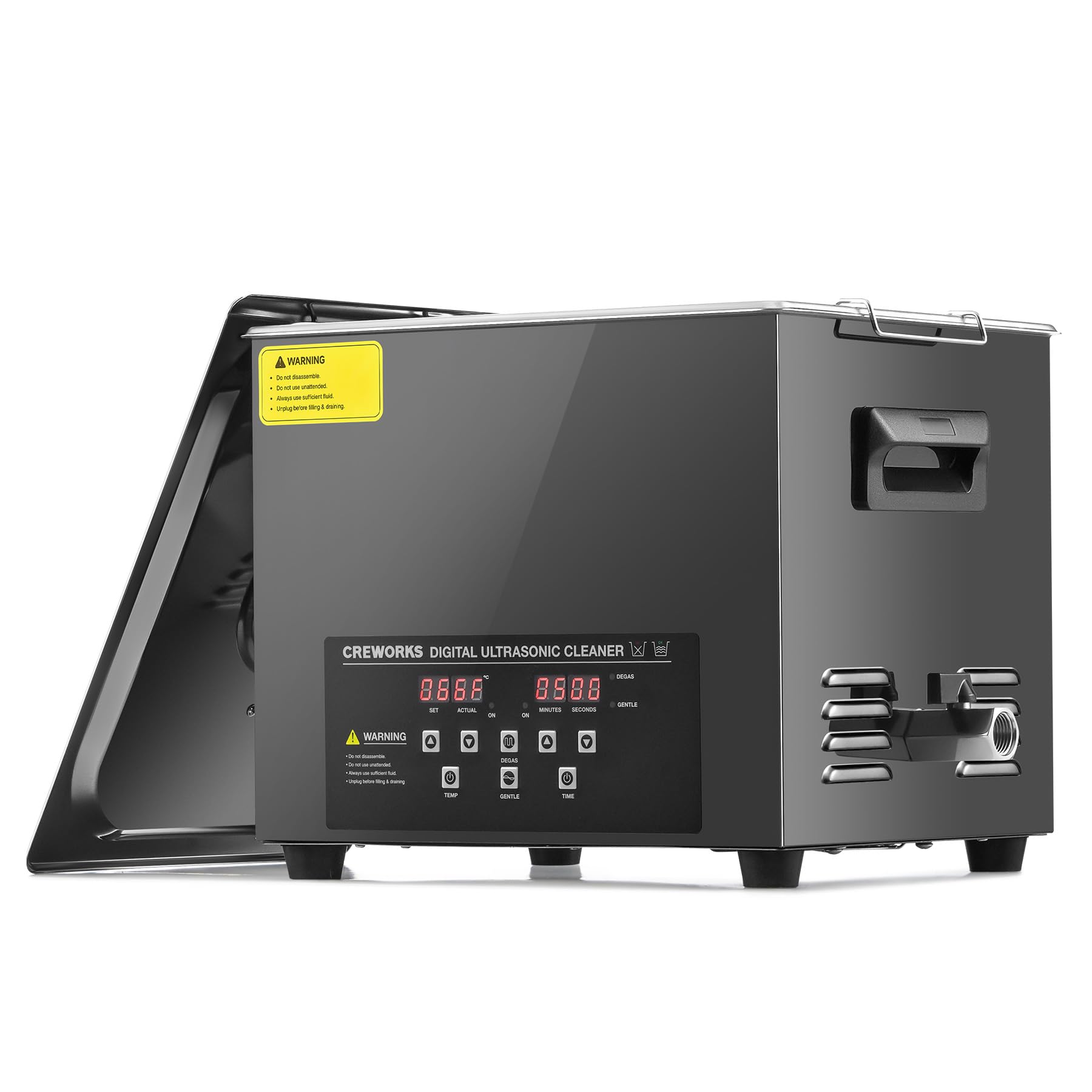 CREWORKS 10L Digital Ultrasonic Cleaning Machine with Degas and Gentle ...