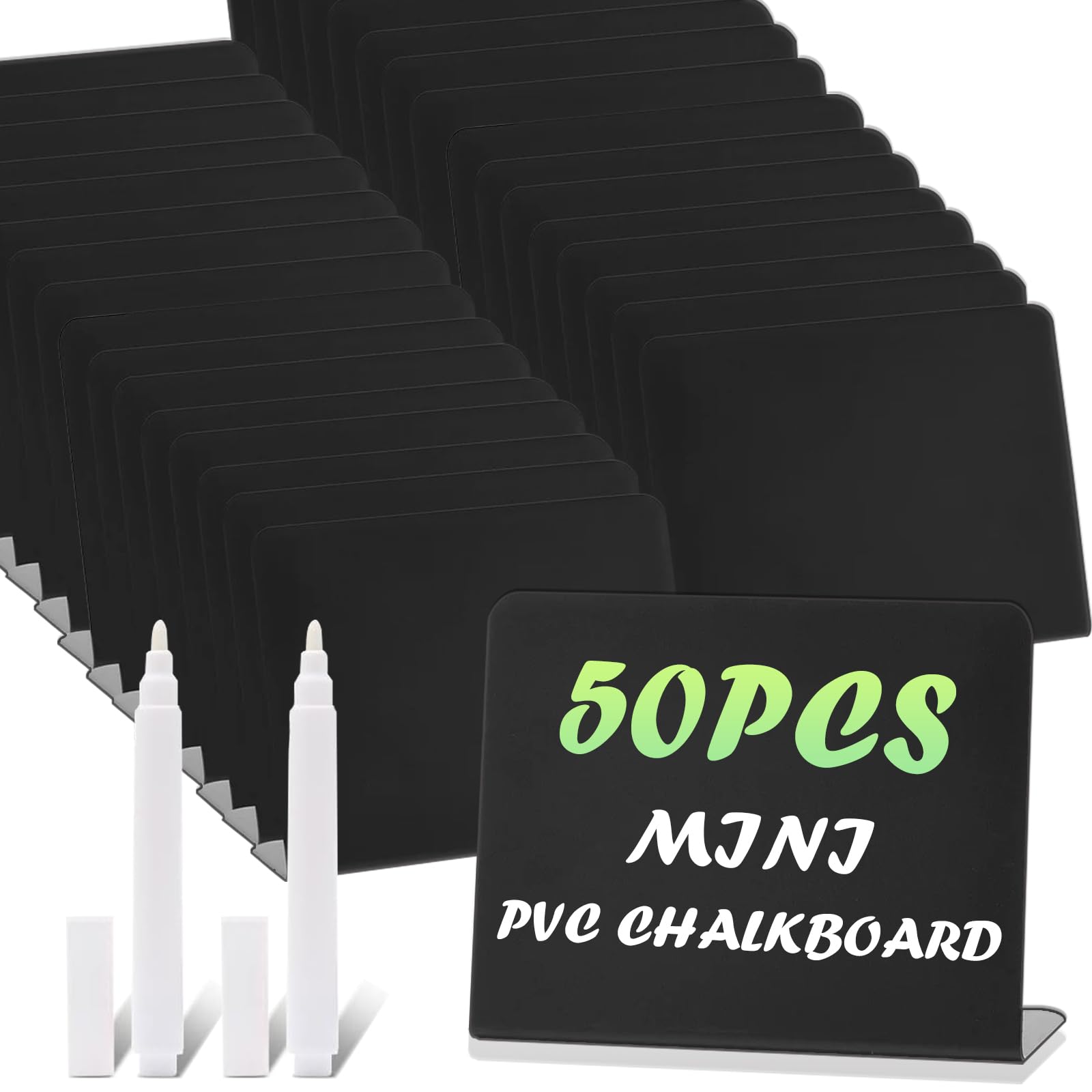 Snapklik.com : 50 Pack 4"x3" Mini Chalkboard Signs For Food, L-Sharp ...