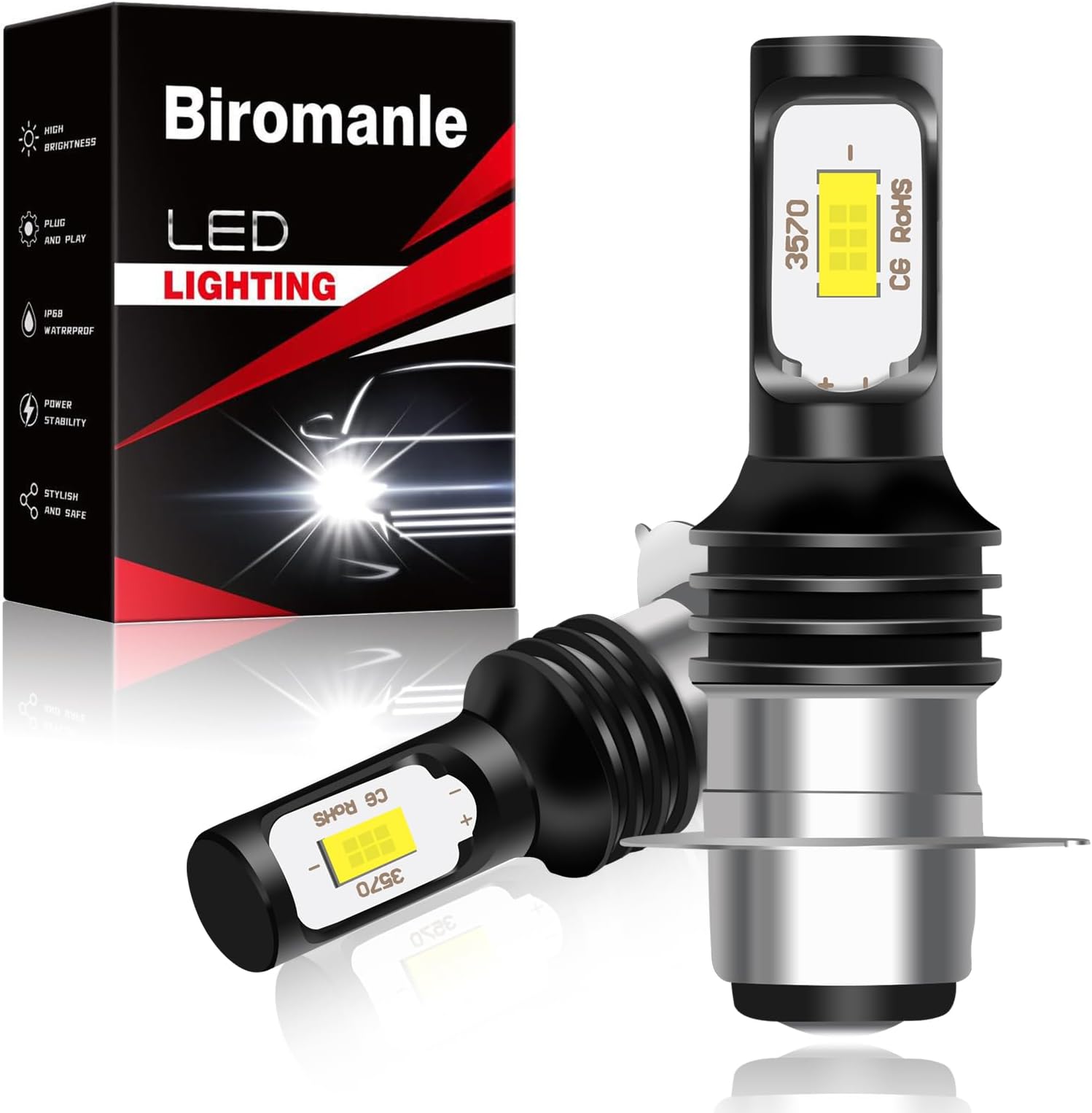 Amazon.com: DSkoiph H6M 8000K 80W LED Headlights Fit For Yamaha Raptor ...