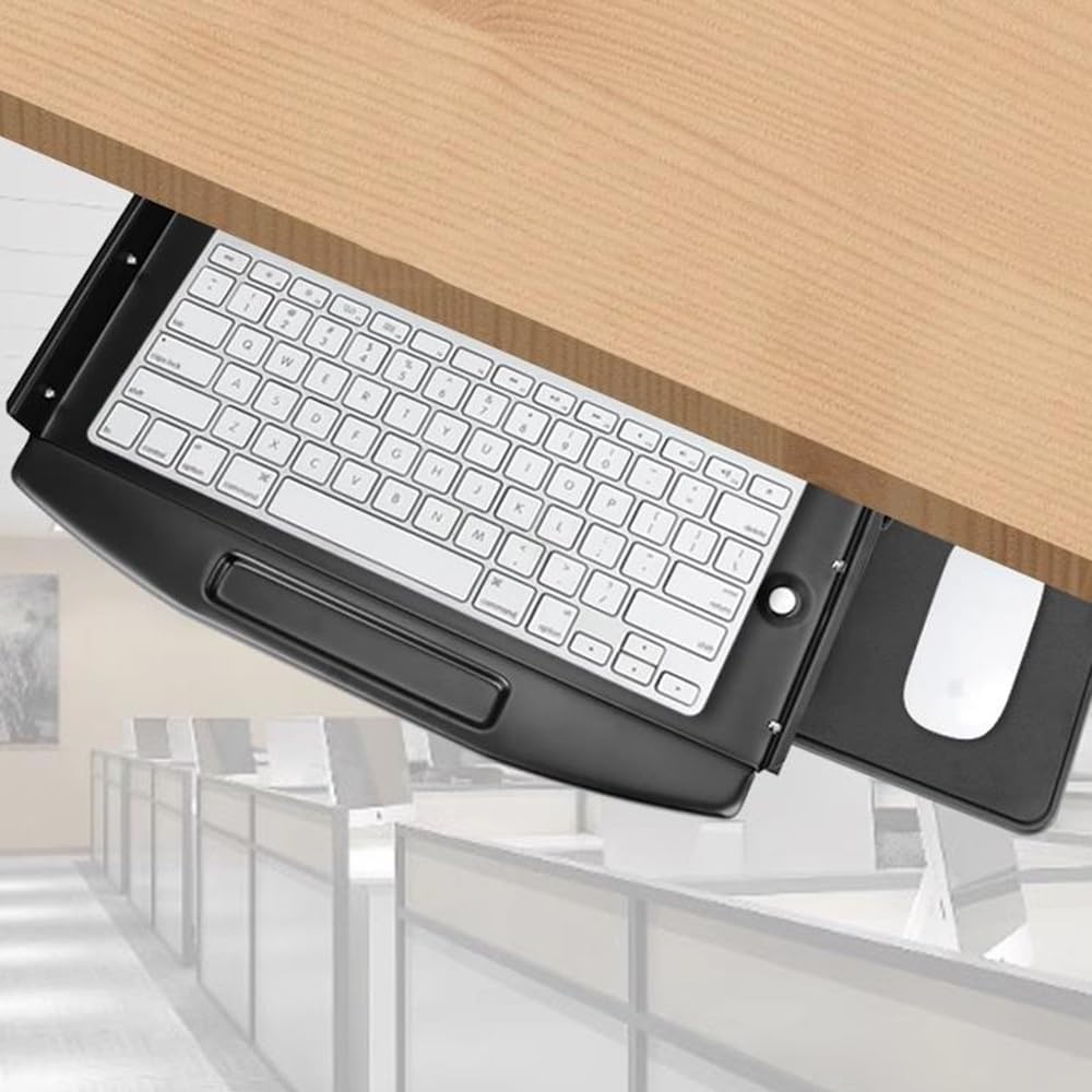 Amazon.com: DOUKI Sliding Keyboard and Mouse Tray Under Desk, 20 ...