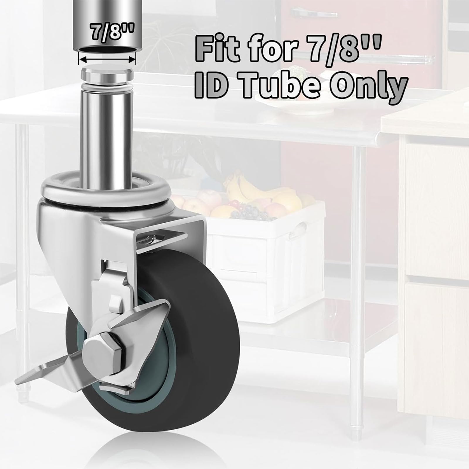 Snapklik.com : Besitu 3 Inches Casters For Wire Shelving Racks, Heavy ...