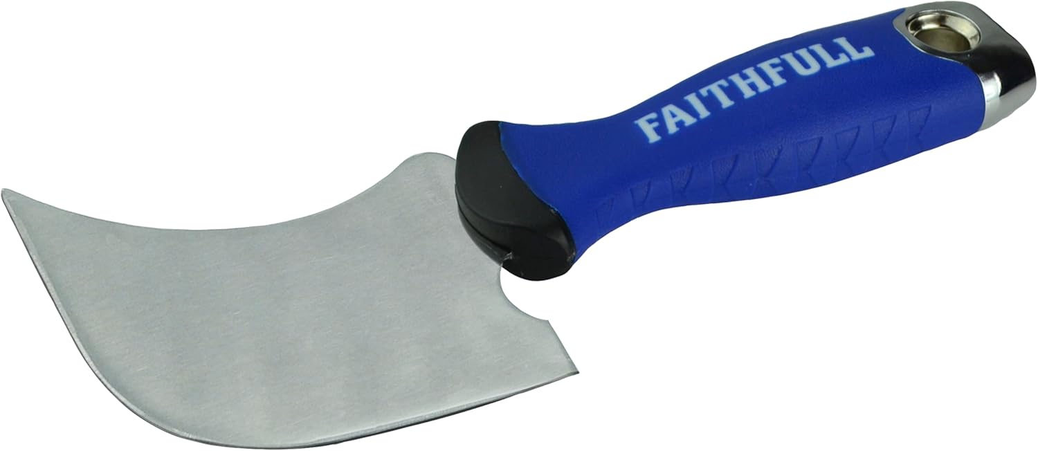 Faithfull Soft-Grip Window Knife - Quarter Moon, 100mm Stainless Steel ...