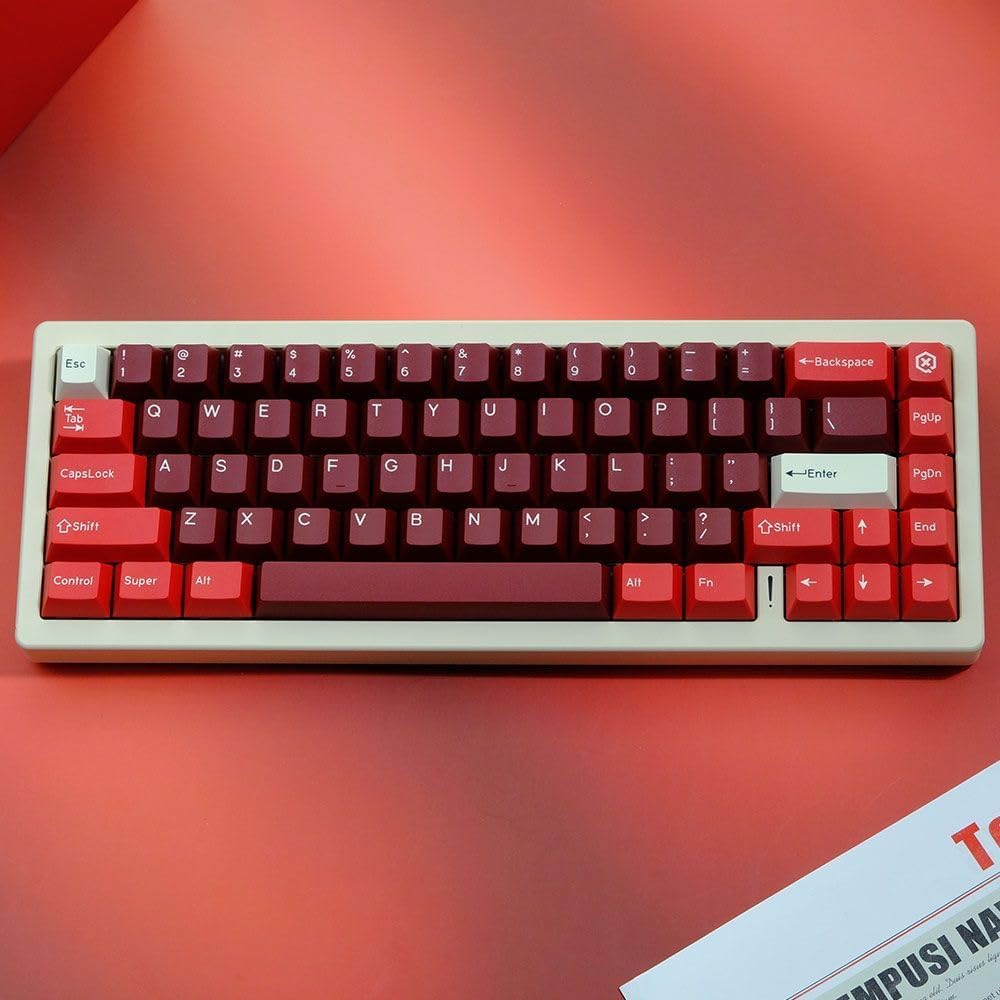 Amazon.com: Pusakoa PBT Double Shot Keycap Set, Red Jamon Themed 177 ...