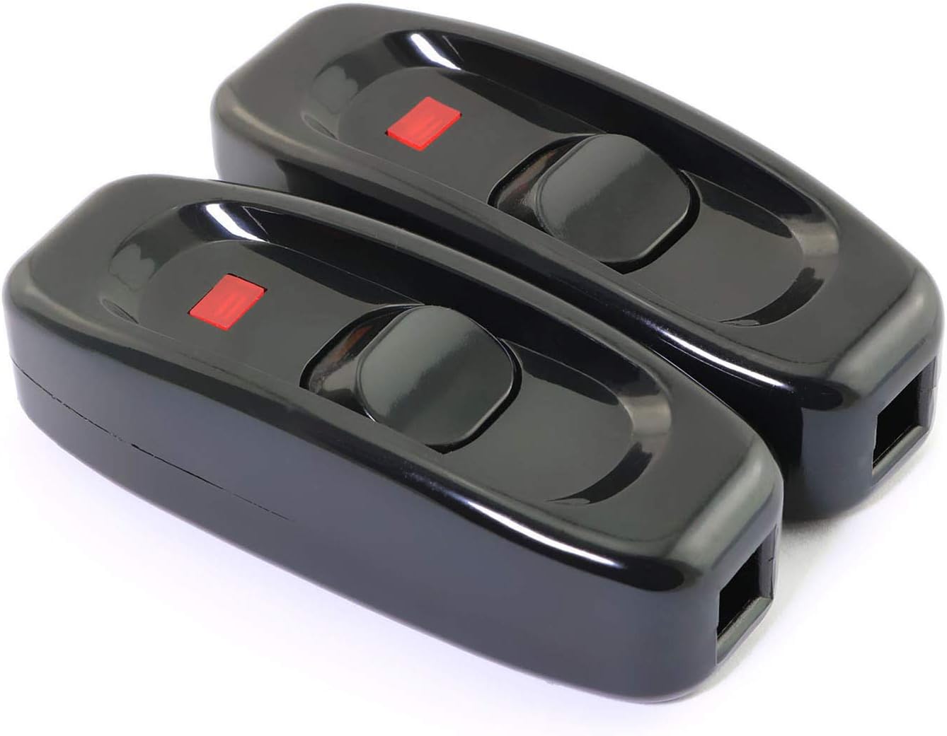 Lantee 2 Pieces Black On/Off Bedroom In Line Cord Switch AC 250V 6A ...