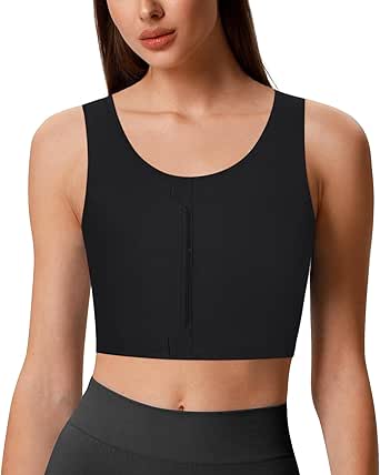 Amazon.com: GCTBL Transgender FTM Chest Binder Half Zip Up Binder Bra ...