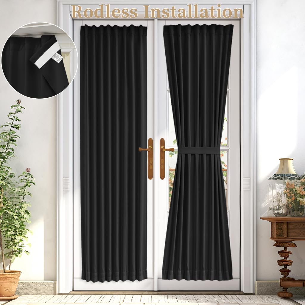 Amazon.com: Vatge Black Out Door Panel Curtain - Sidelight Curtains for ...