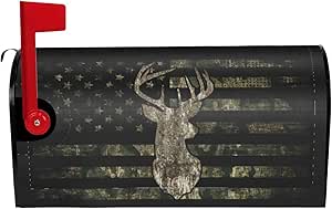 Amazon.com: Retro Patriotic American Flag Deer Mailbox Covers Magnetic ...