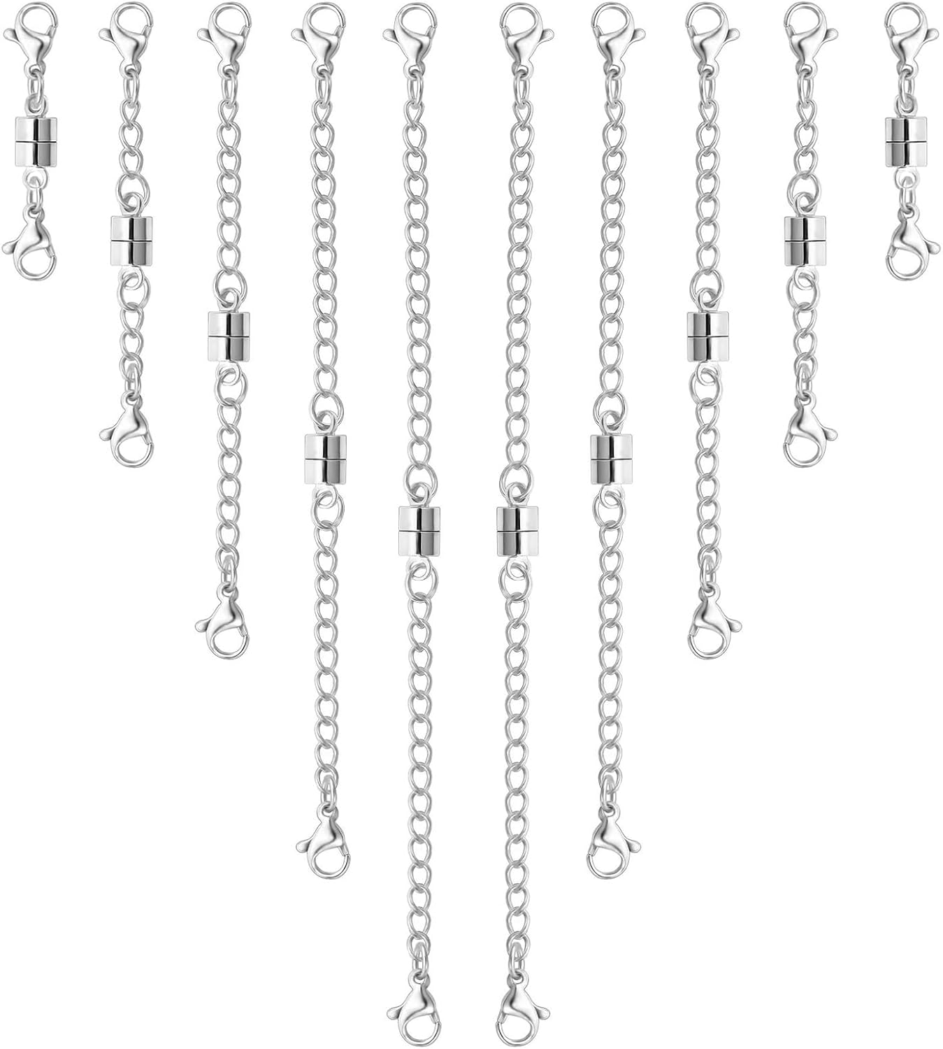 Amazon.com: MKCYD Necklace Extender with Magnetic Clasps, Silver ...