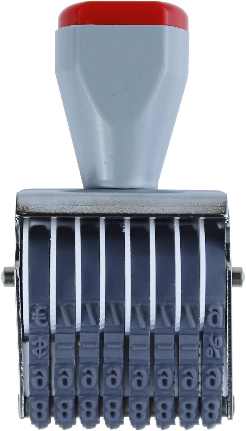 Amazon.com : 8 Digit Rubber Number Stamp - Rotating Date & Office Stamp ...