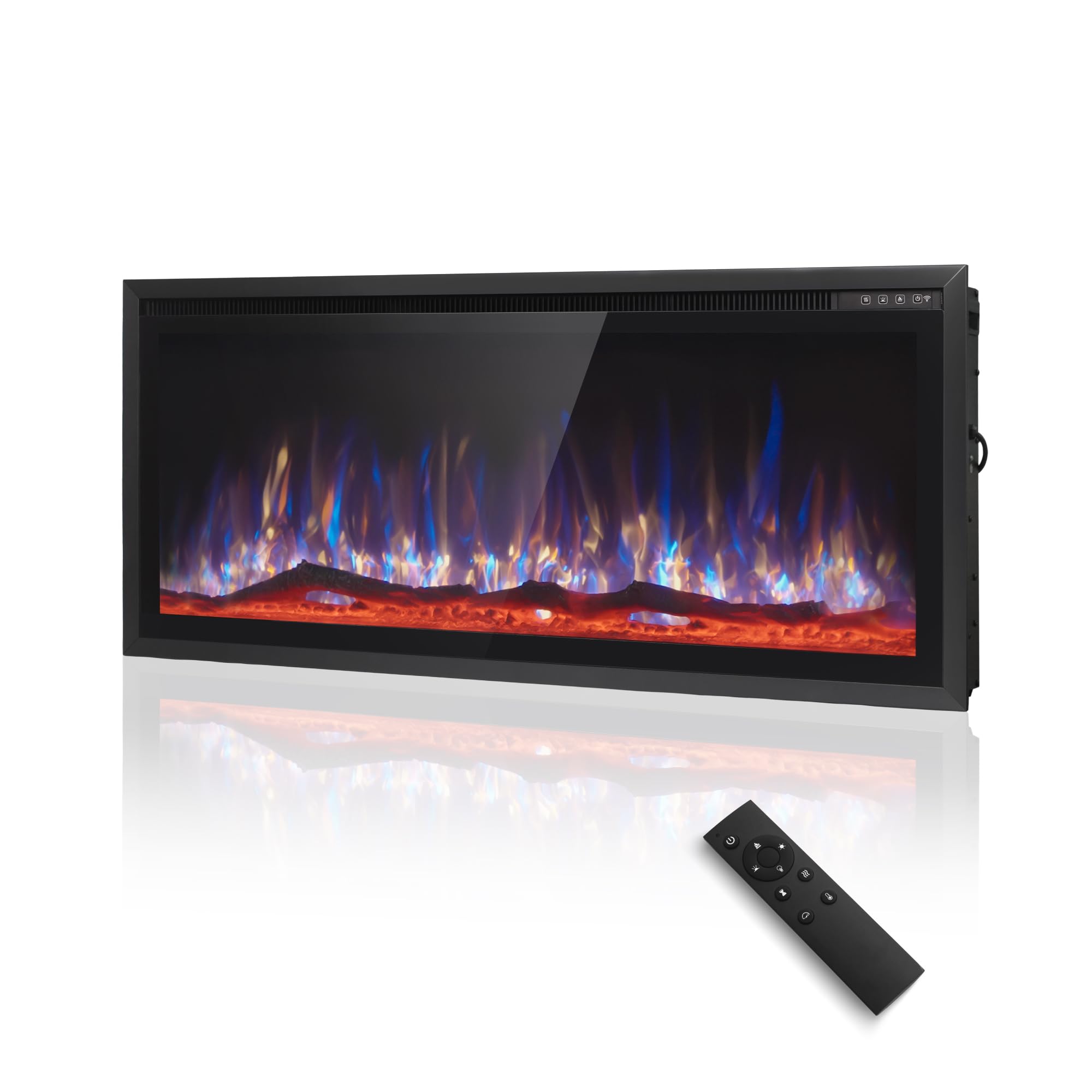 Amazon.com: PHI VILLA 42" Electric Fireplace Wall Mounted, Recessed ...