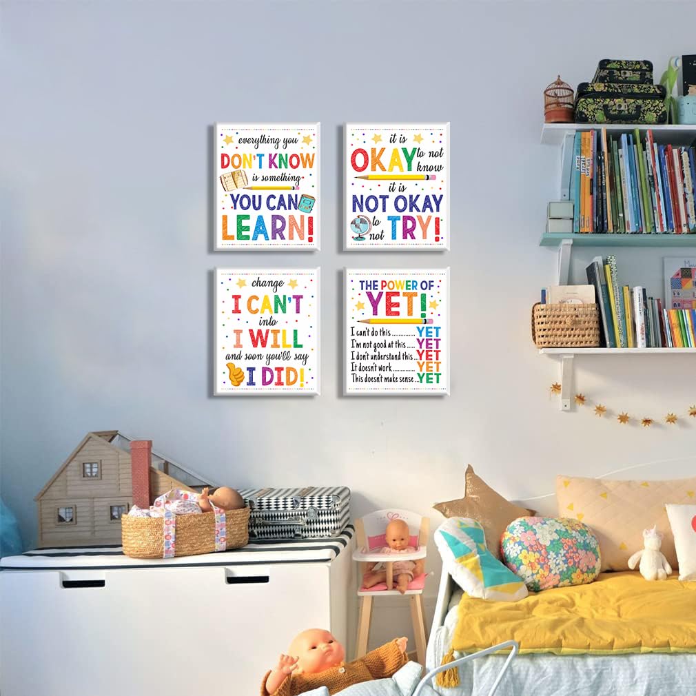 Snapklik.com : Growth Mindset Canvas Wall Art,Motivational Classroom ...