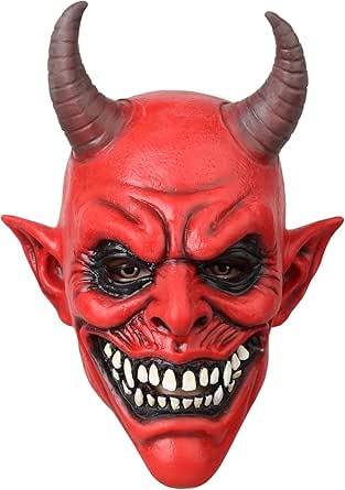 Amazon.com: HOTTERCOS Halloween Scary Demon Mask Horror Red Devil Masks ...