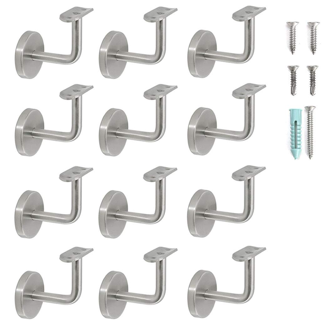 Buy Stainless Steel Wall Staircase Handrail Brackets w/Base Flange ...