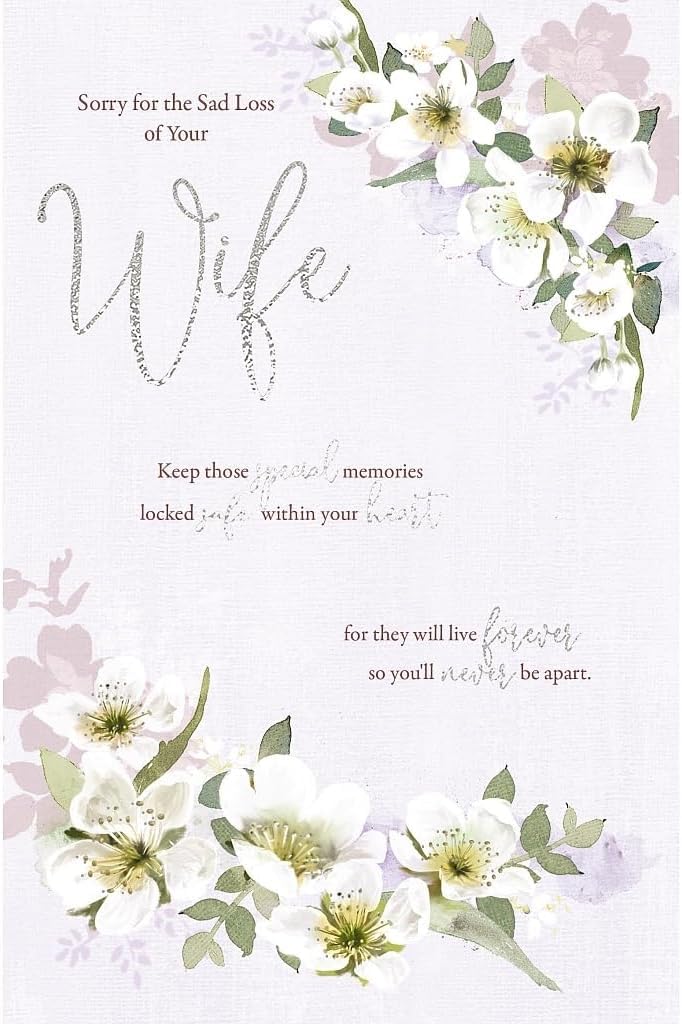 Carte Blanche Loss of your Wife Sympathy Card - White Blossom Flowers ...