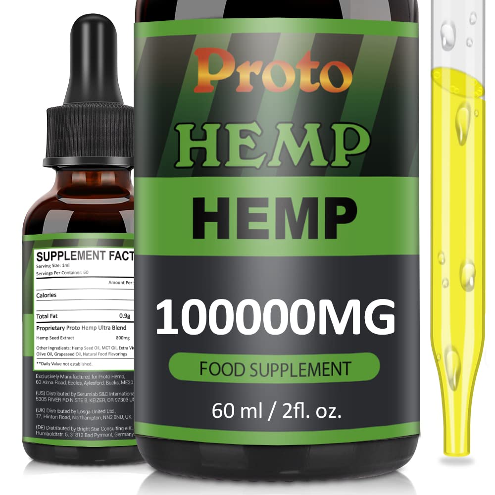 ProtoHemp Premium Natural Oil 100000MG, High Strength Oil, Add Fatty ...
